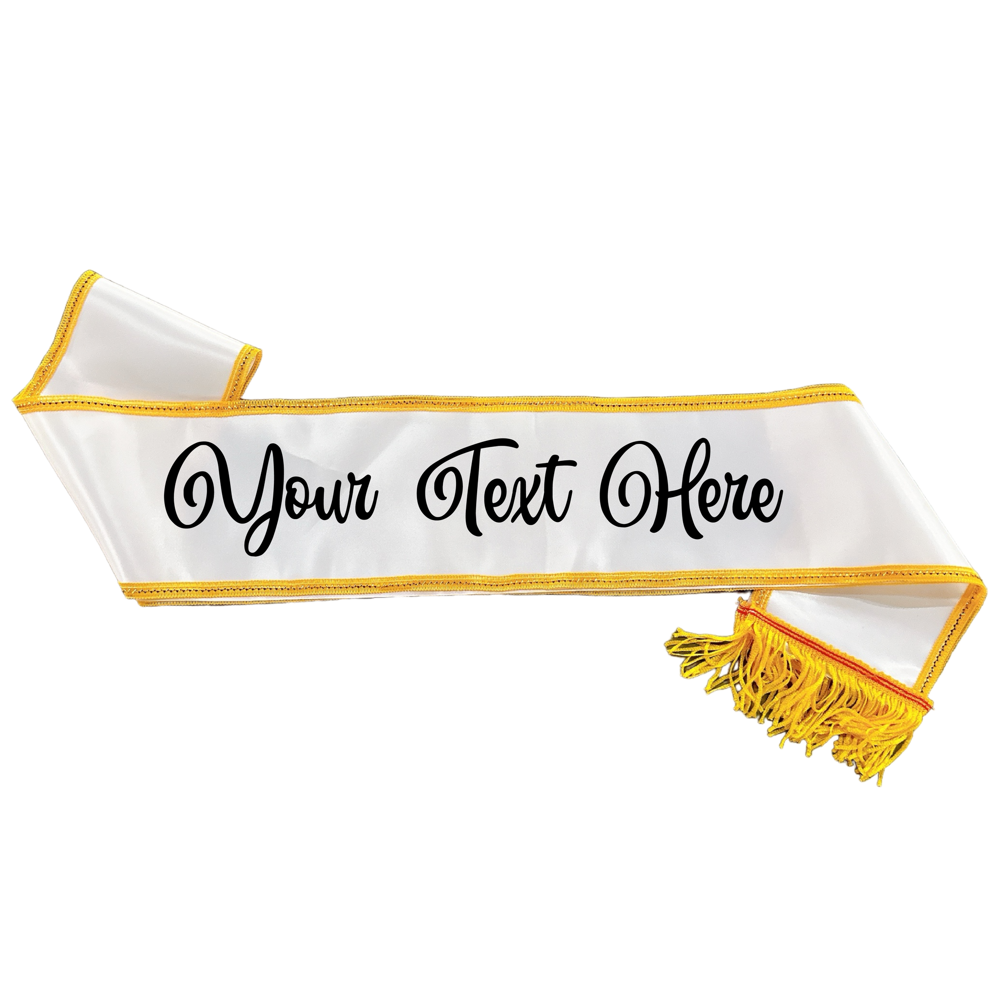Personalised Custom Party Sash Gold Trimming Series